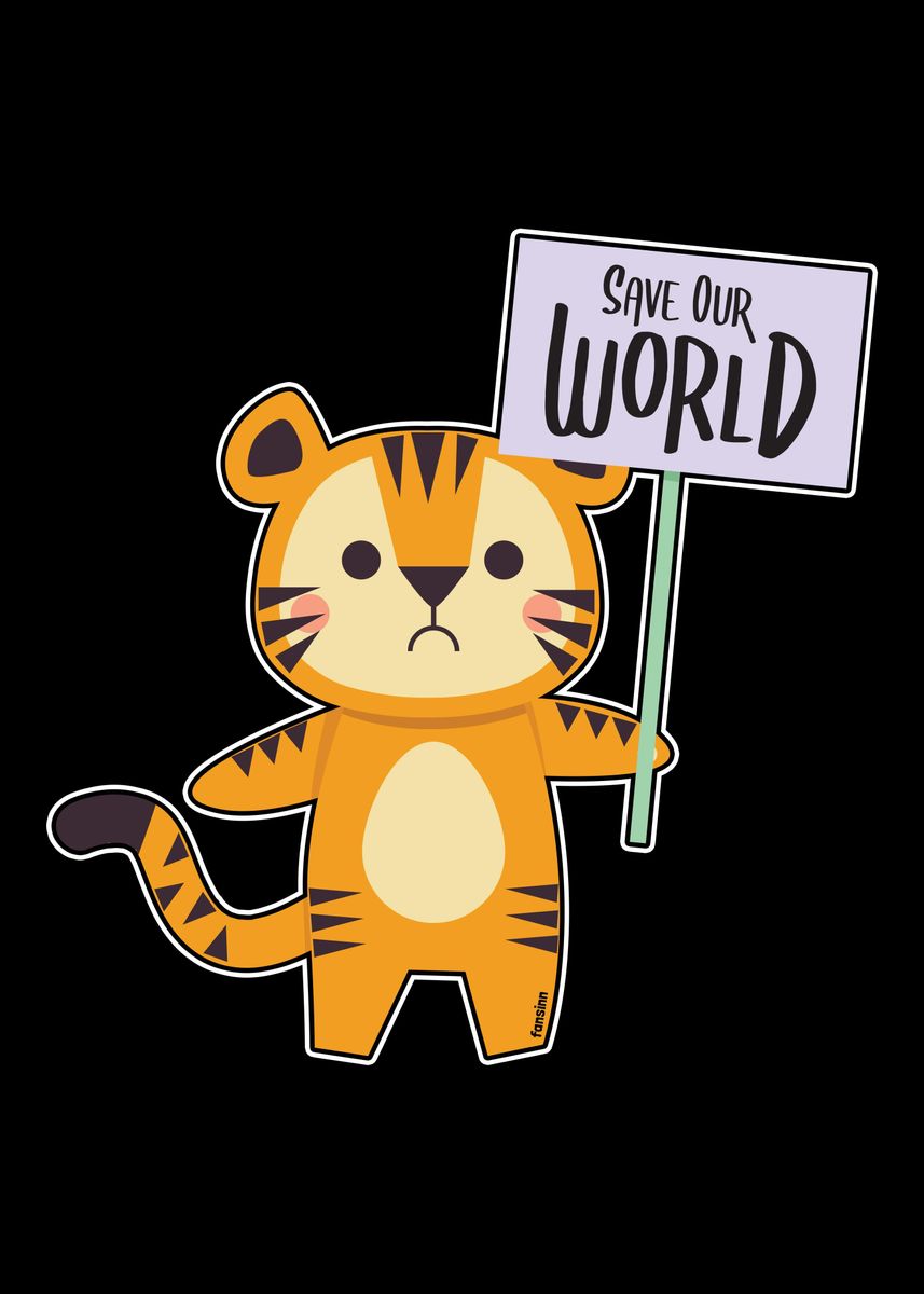 'Tiger Environmental Conser' Poster, picture, metal print, paint by ...