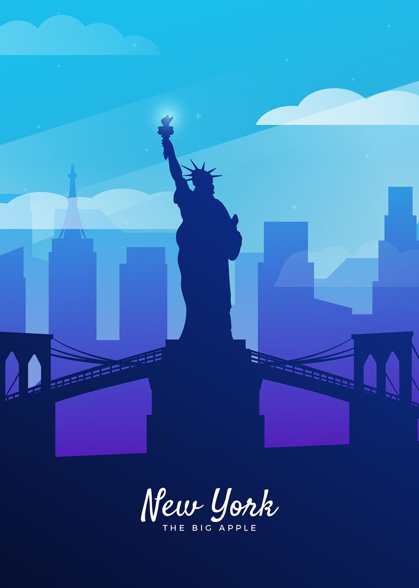 'The big apple ' Poster, picture, metal print, paint by Designersen ...