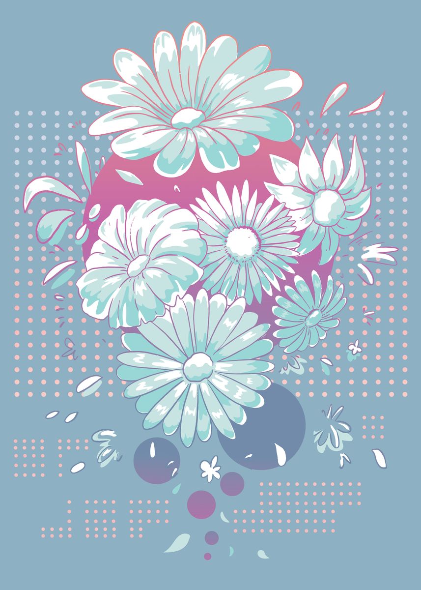 'DAISY FLOWERS' Poster, picture, metal print, paint by Kill2Kill | Displate