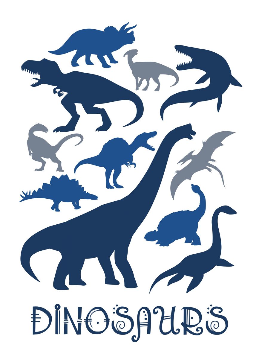 'Dinosaurs' Poster, picture, metal print, paint by Yahya Art | Displate
