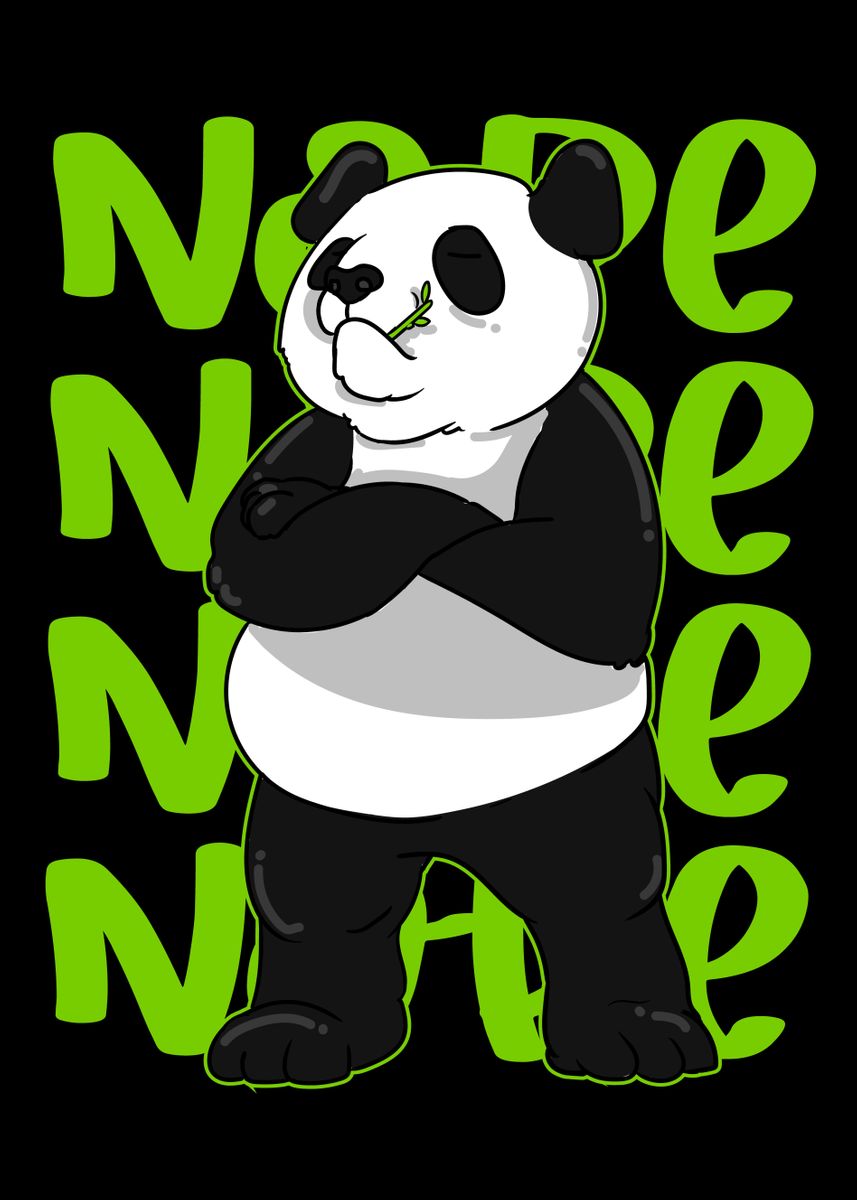 'Nope Panda Bear Nope Cute' Poster, picture, metal print, paint by ...