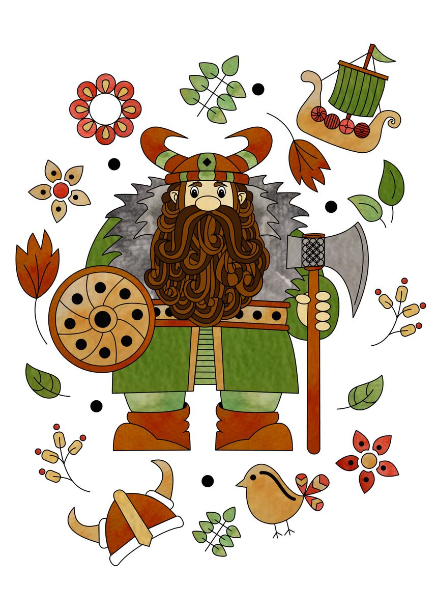 'Scandinavian Viking' Poster, picture, metal print, paint by ...