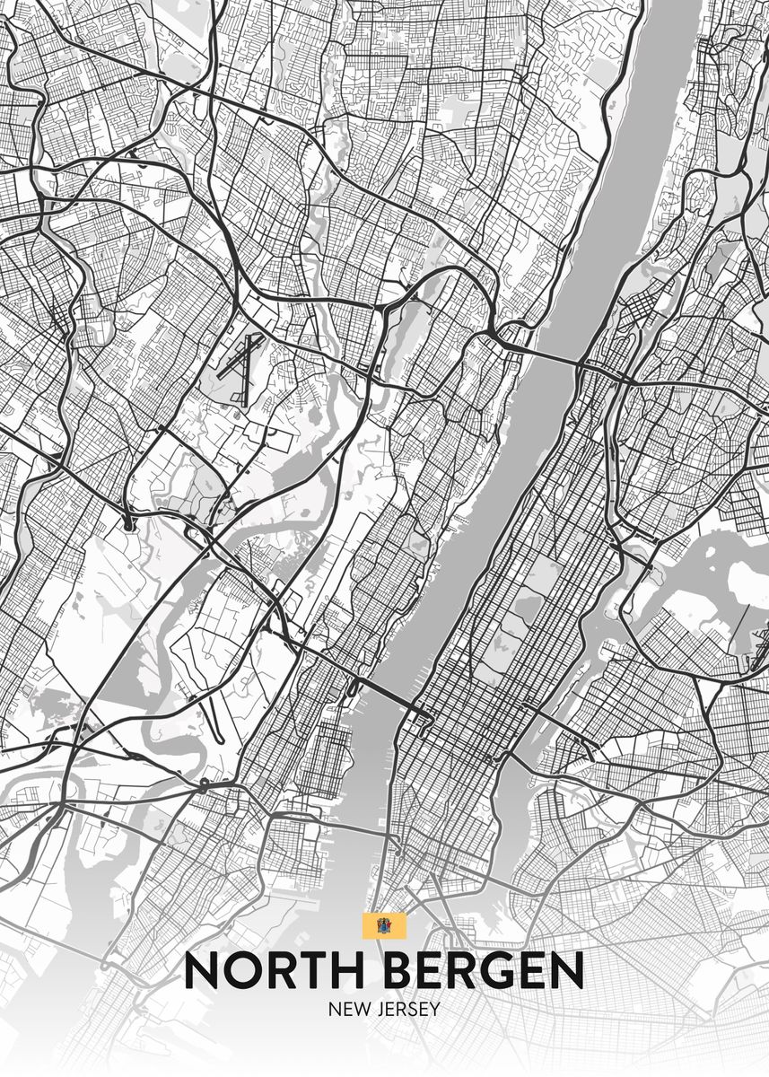 'North Bergen NJ' Poster, picture, metal print, paint by IMR Designs ...