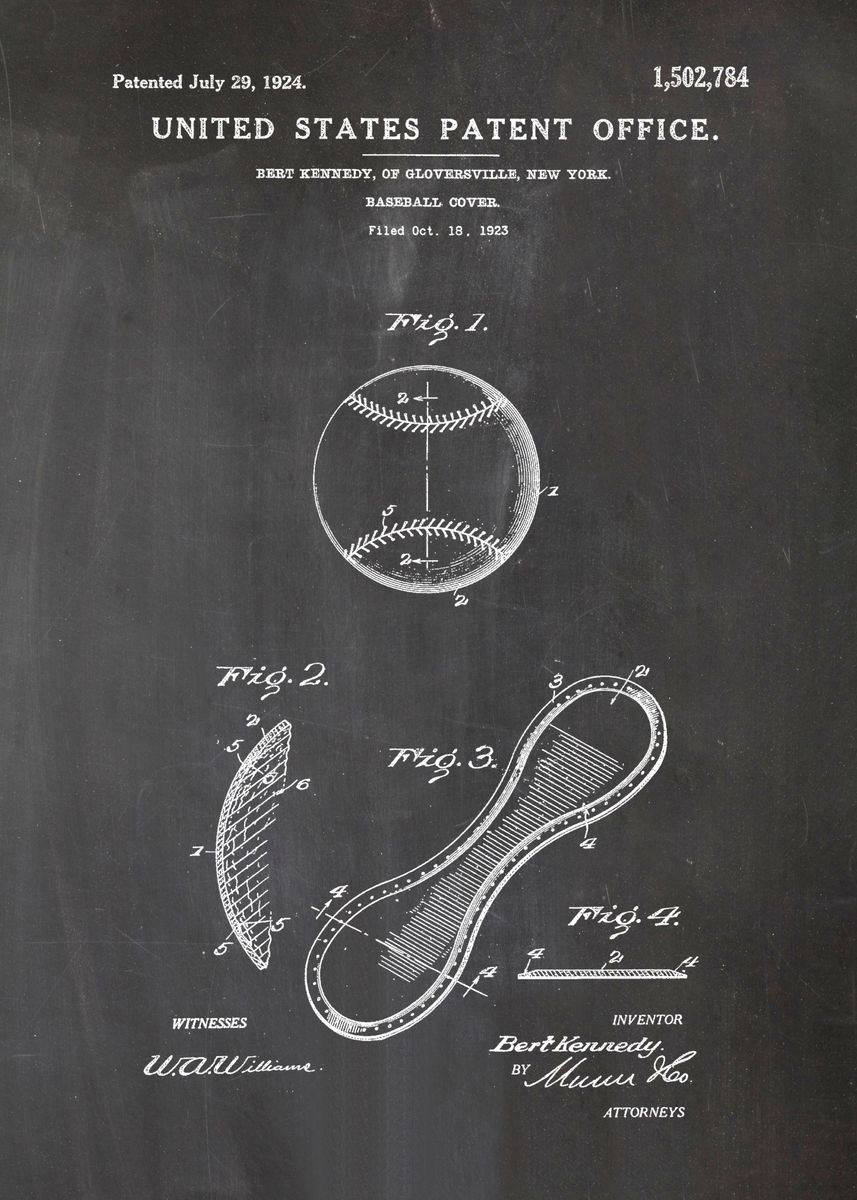 '6 Baseball Patent' Poster, picture, metal print, paint by Danika Wiza ...