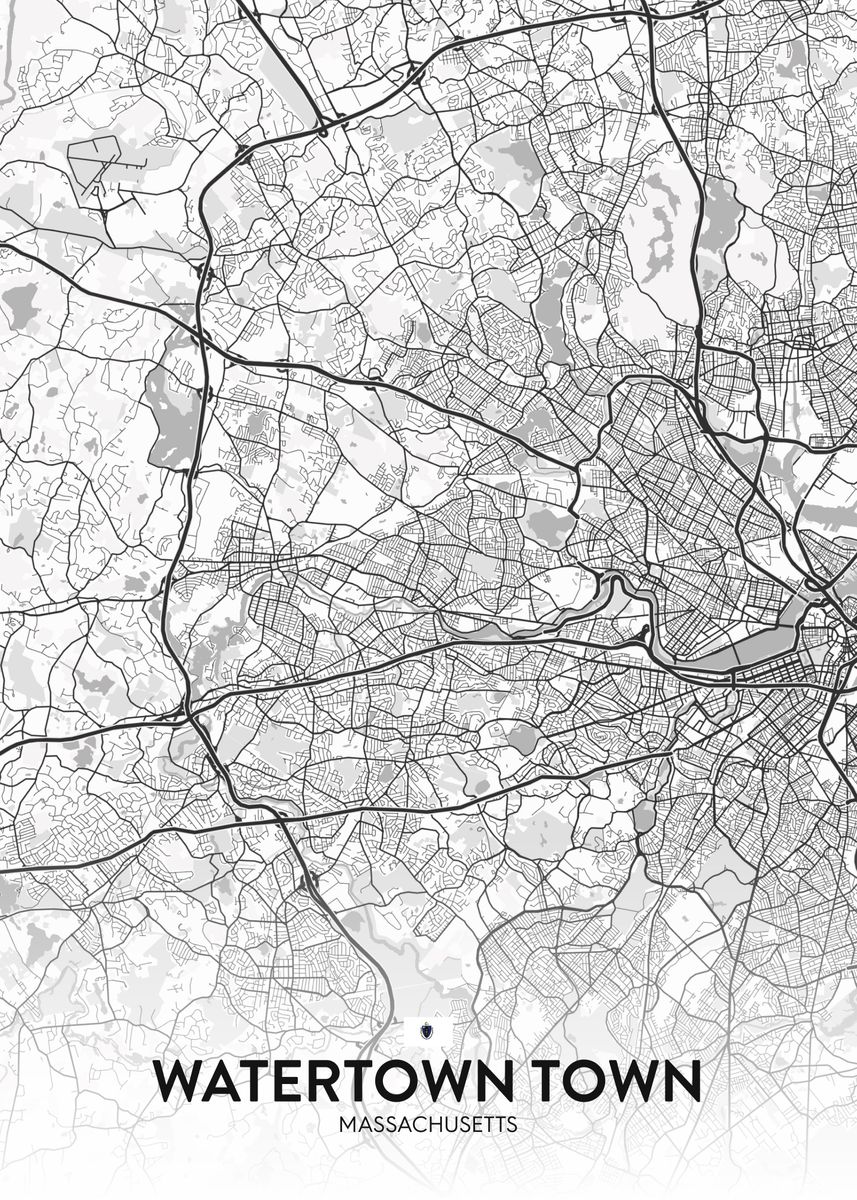 'Watertown Town MA' Poster, picture, metal print, paint by IMR Designs ...