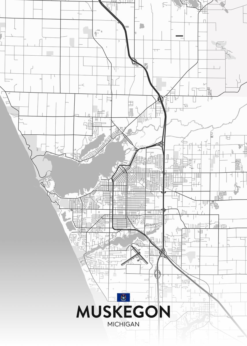 'Muskegon MI' Poster, picture, metal print, paint by IMR Designs | Displate