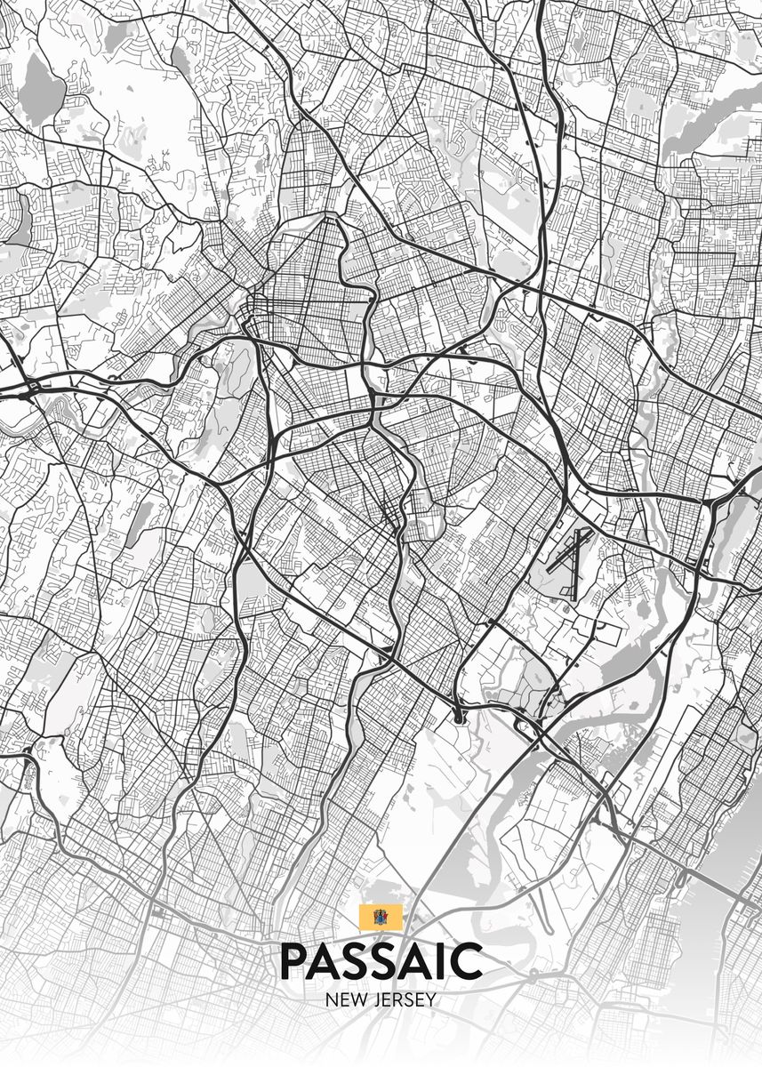 'Passaic NJ' Poster, picture, metal print, paint by IMR Designs | Displate