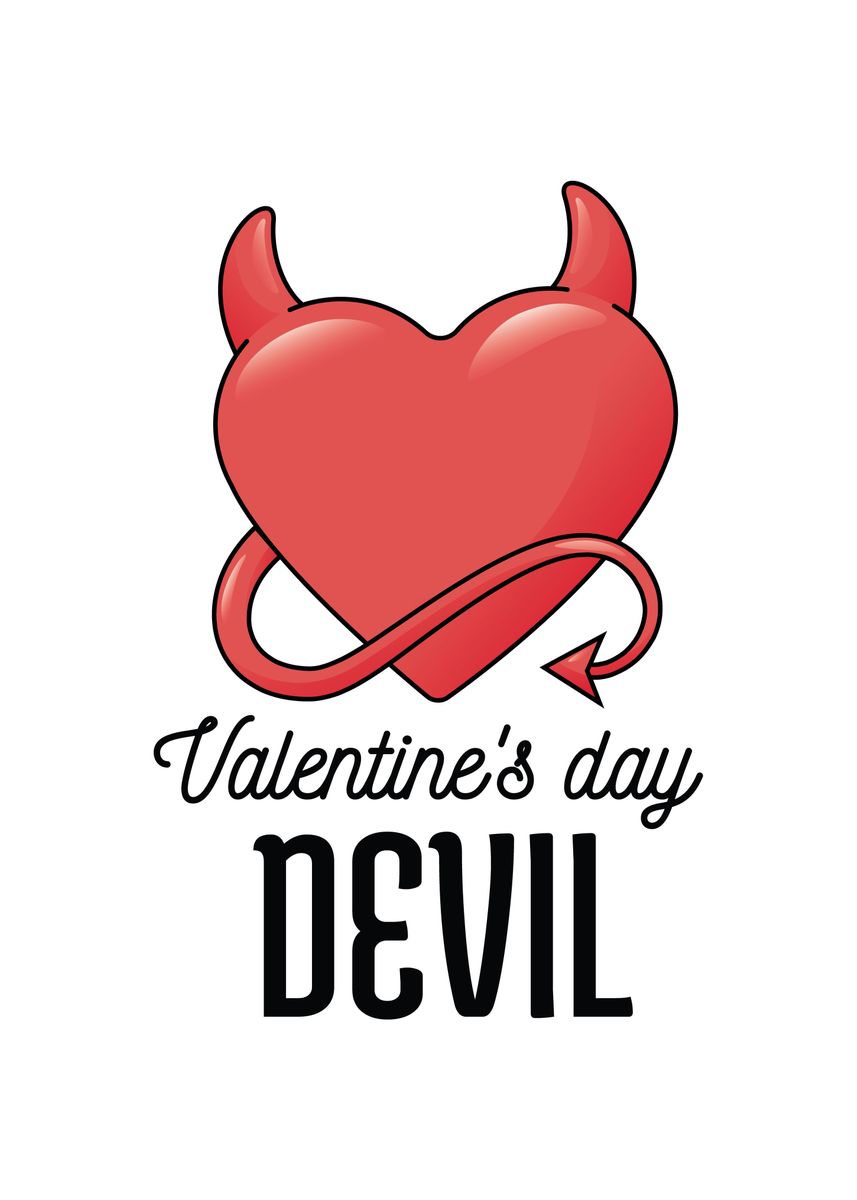 'Valentines day Devil' Poster, picture, metal print, paint by ...