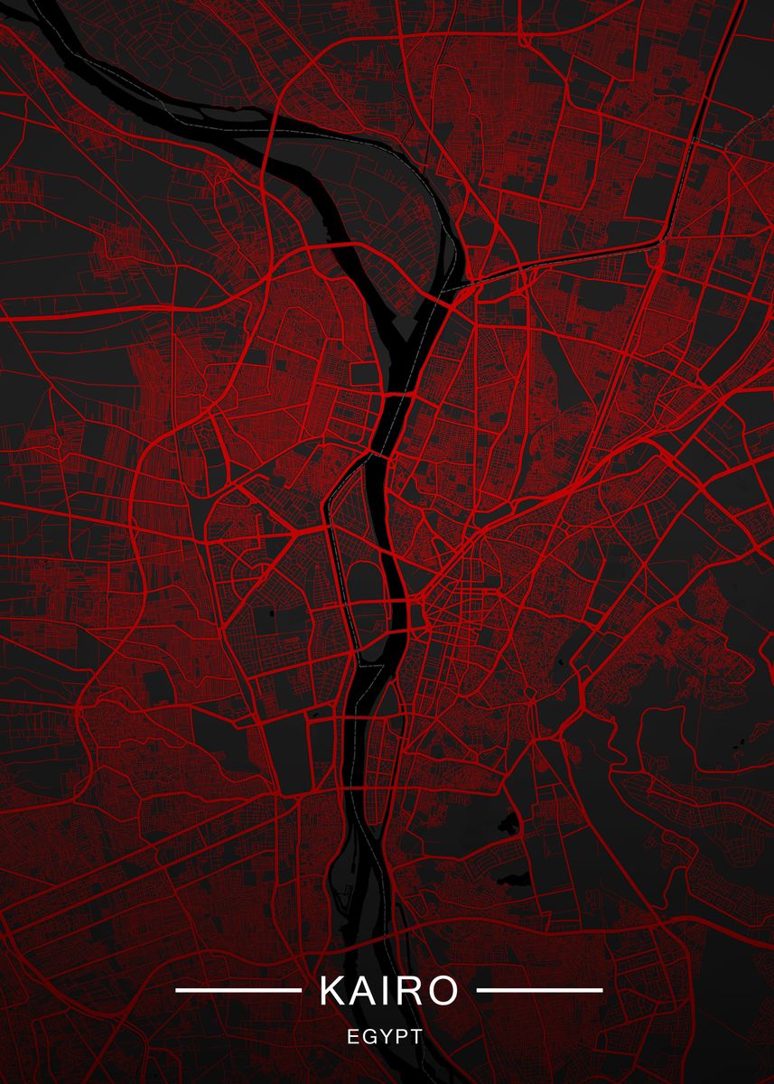 'City Map Of Kairo' Poster by Lazy Man | Displate