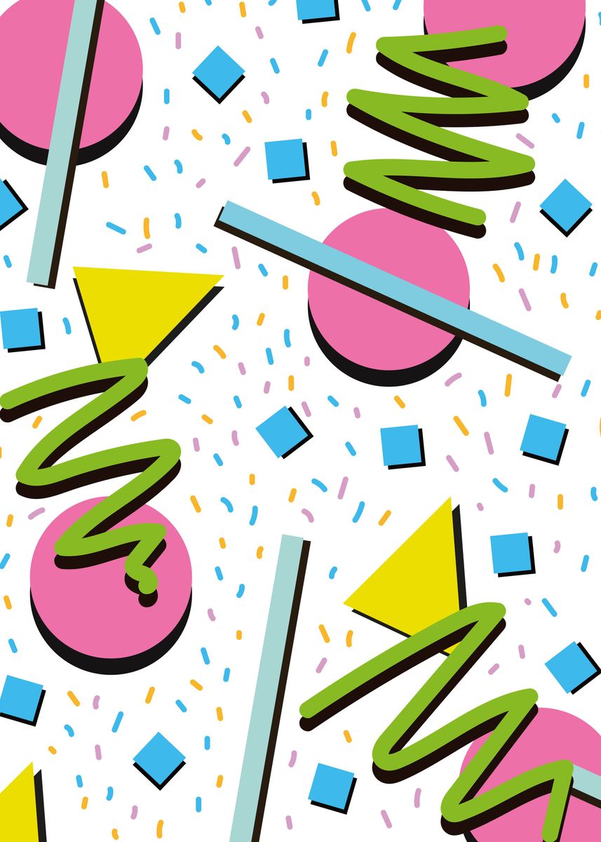 '1980s pattern' Poster, picture, metal print, paint by David Green ...