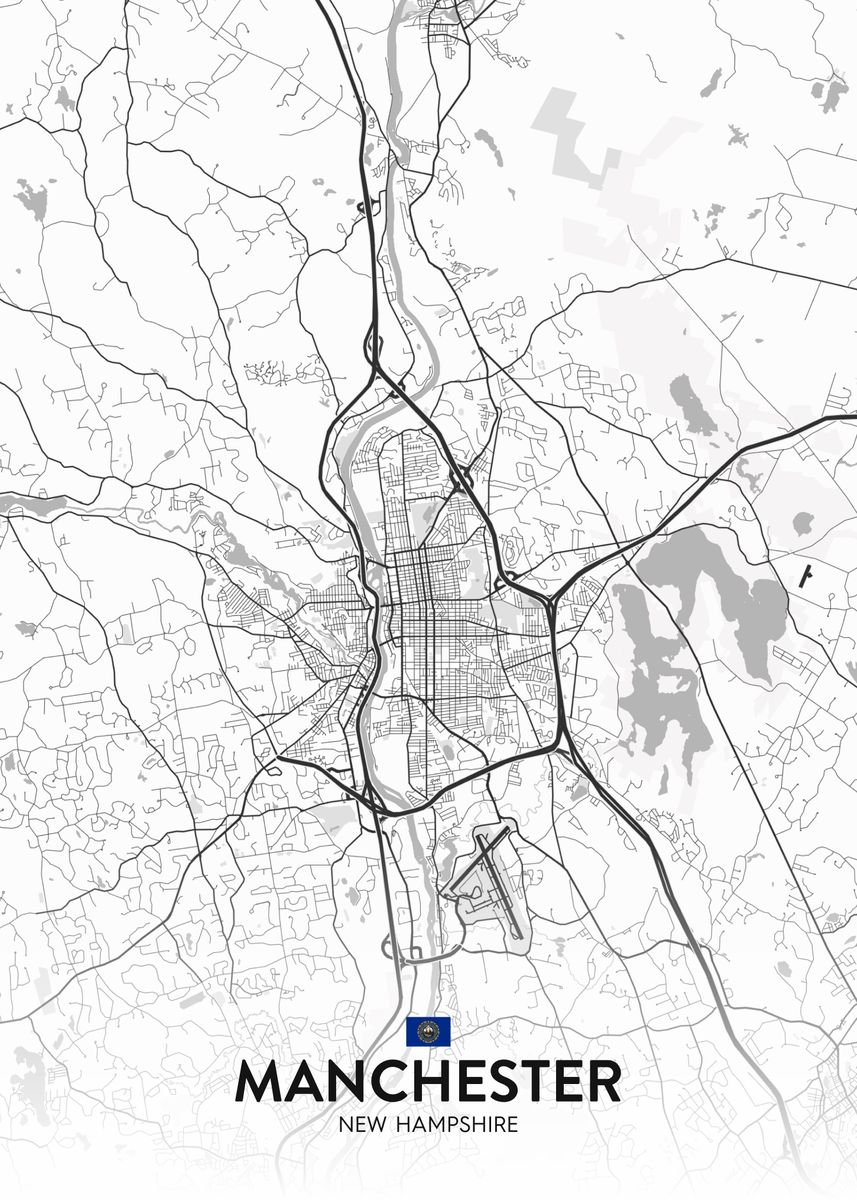 'Manchester NH' Poster, picture, metal print, paint by IMR Designs ...