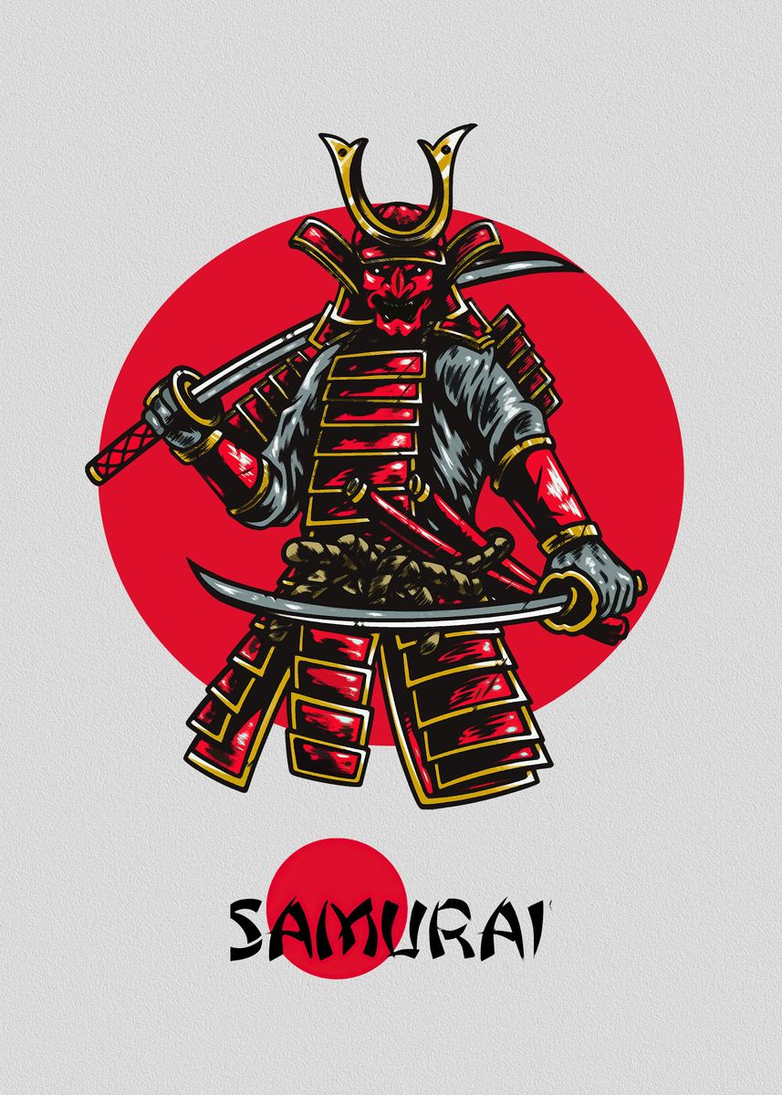 'Samurai' Poster, picture, metal print, paint by Lucky Boy | Displate