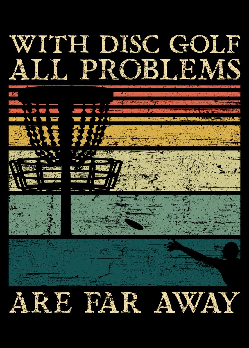 'Disc Golf Retro' Poster, picture, metal print, paint by schmugo | Displate