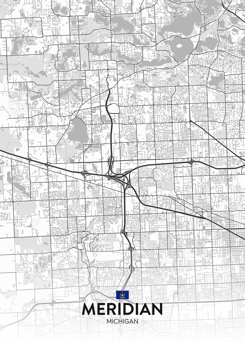 'Meridian MI' Poster by IMR Designs | Displate