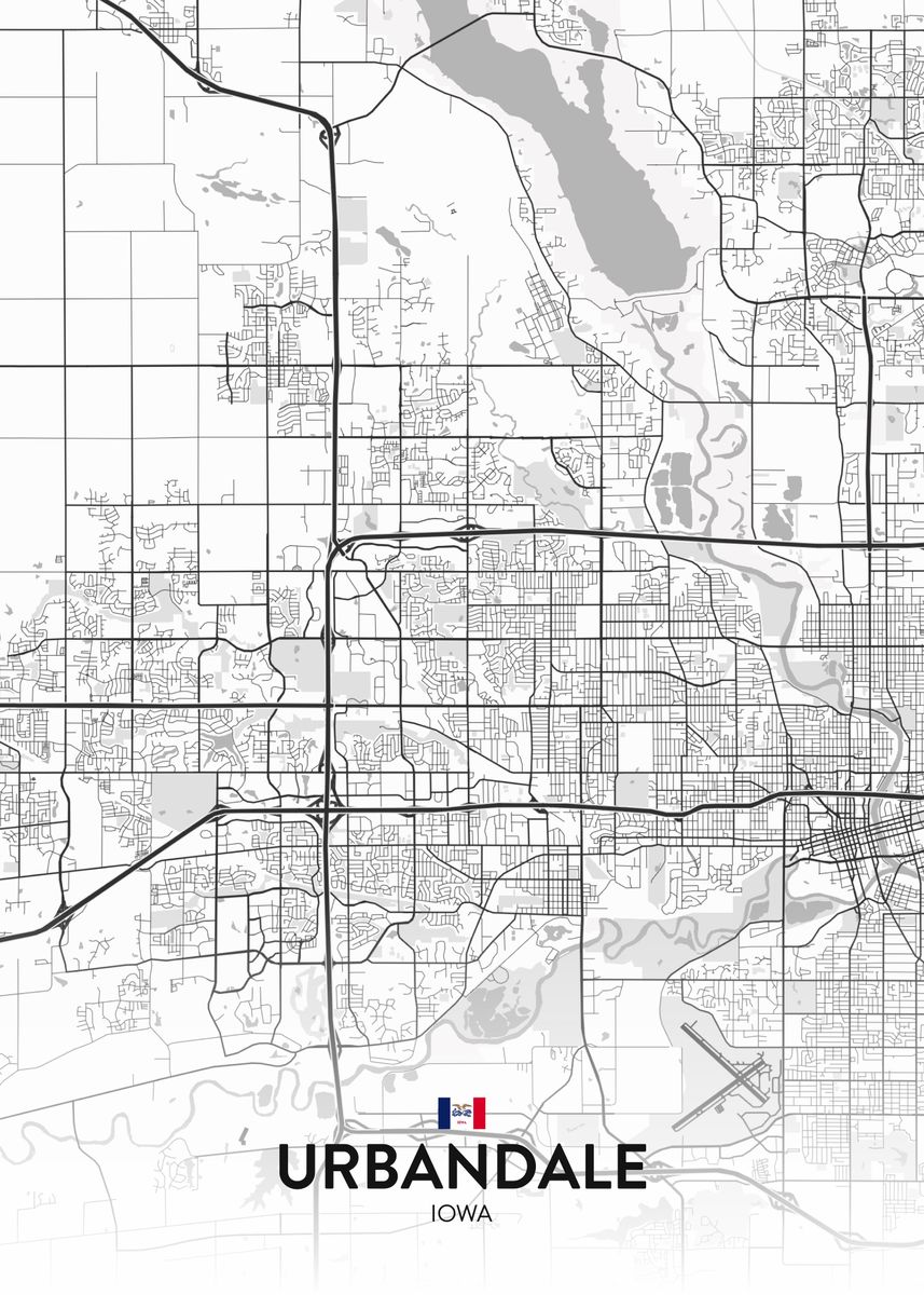 'Urbandale IA' Poster, picture, metal print, paint by IMR Designs ...