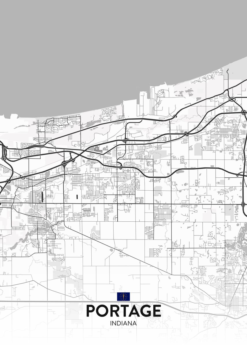 'Portage IN' Poster, picture, metal print, paint by IMR Designs | Displate