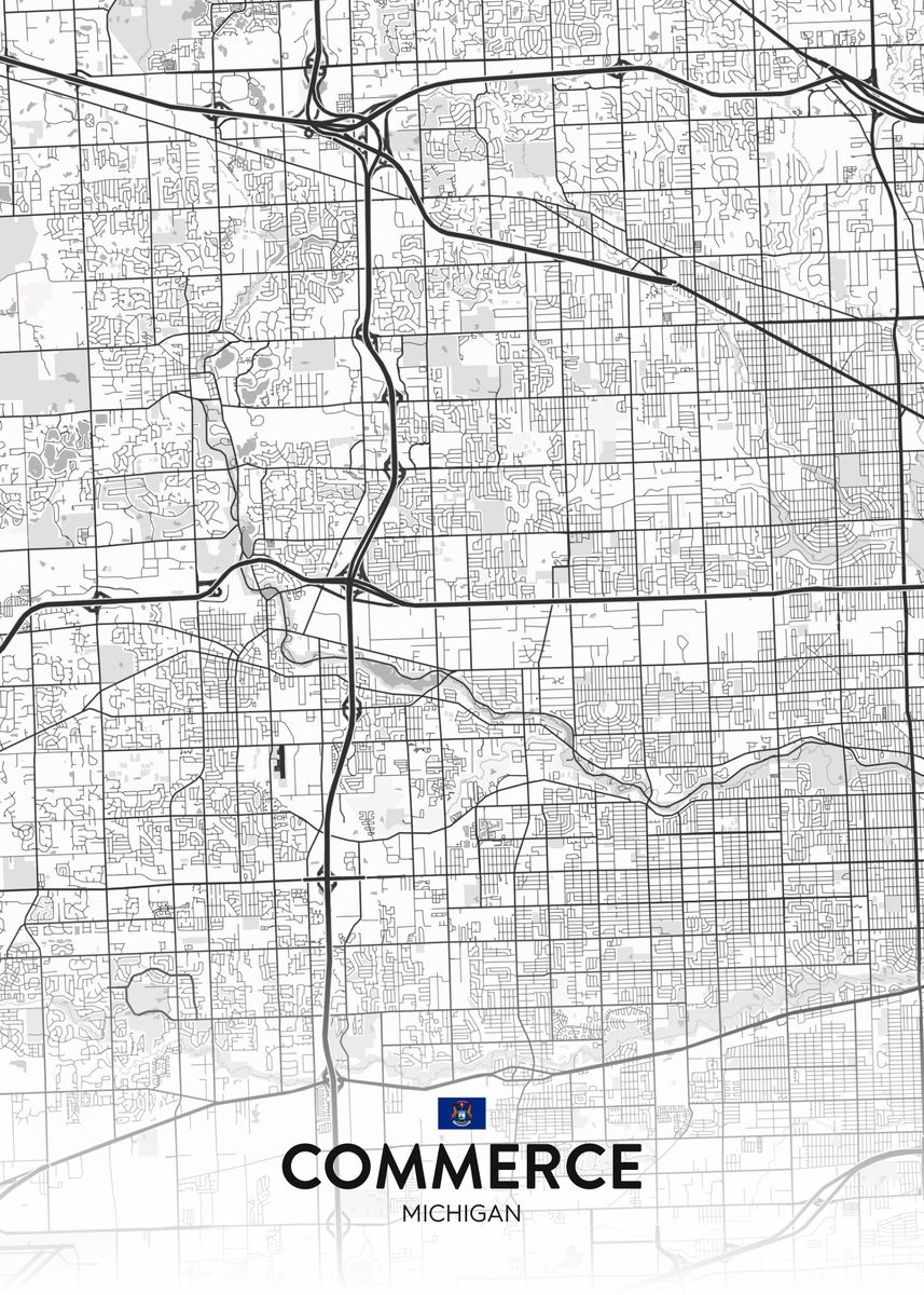 'Commerce MI' Poster by IMR Designs | Displate