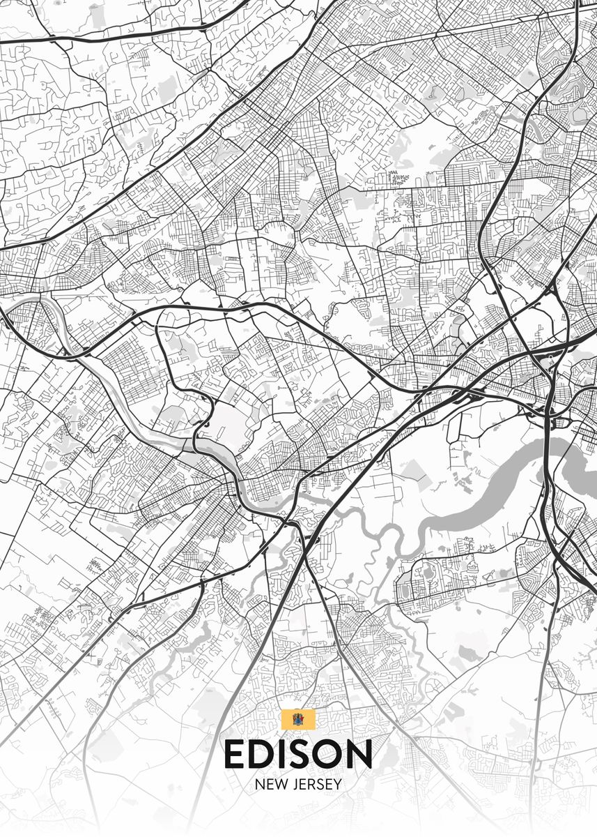 'Edison NJ' Poster, picture, metal print, paint by IMR Designs | Displate