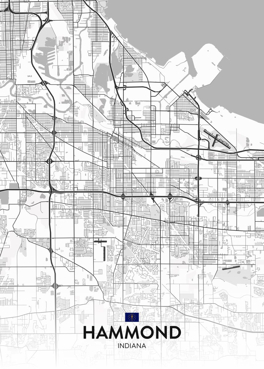 'Hammond IN' Poster, picture, metal print, paint by IMR Designs | Displate