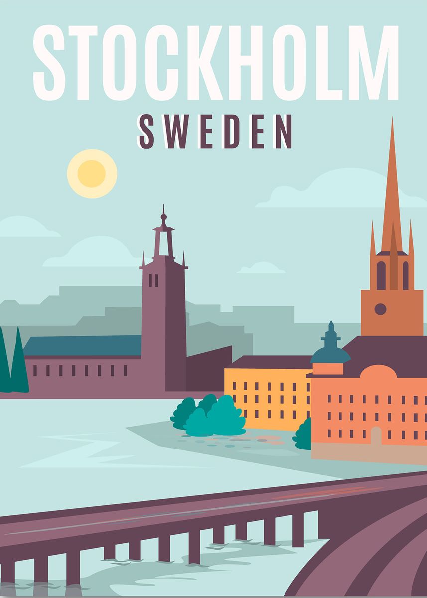 'Stockholm sweeden' Poster, picture, metal print, paint by Designersen ...