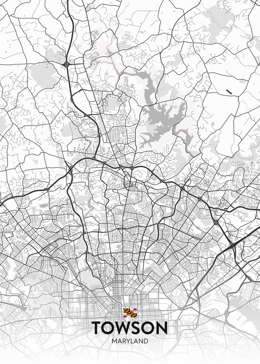 'Towson MD' Poster, picture, metal print, paint by IMR Designs | Displate