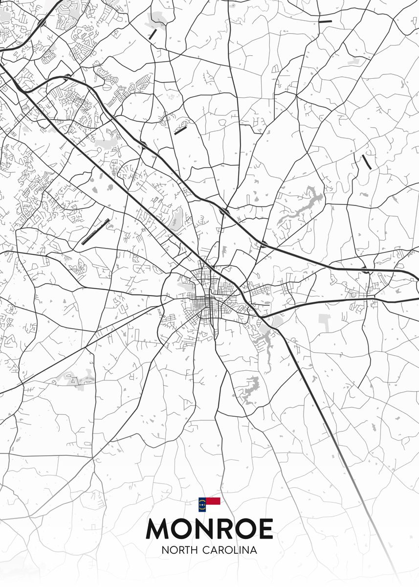 'Monroe NC' Poster, picture, metal print, paint by IMR Designs | Displate