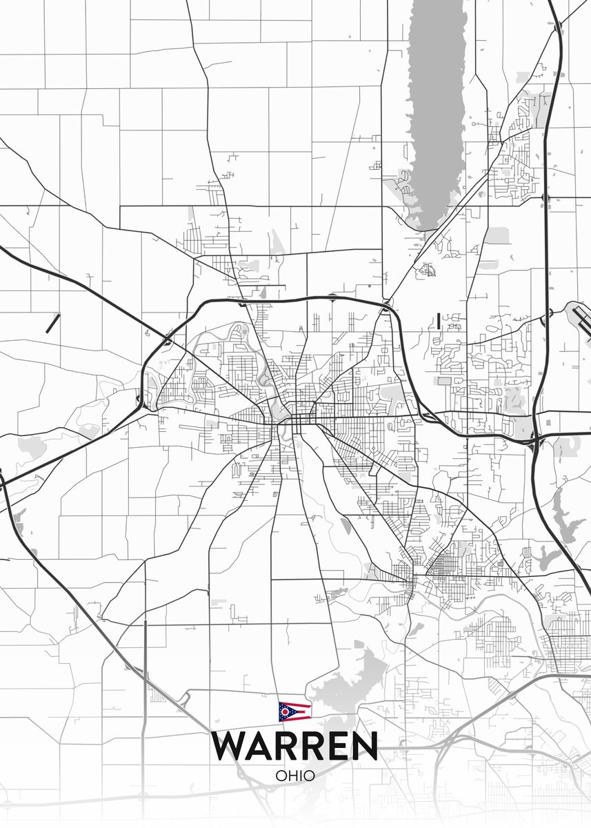 'Warren OH' Poster, picture, metal print, paint by IMR Designs | Displate