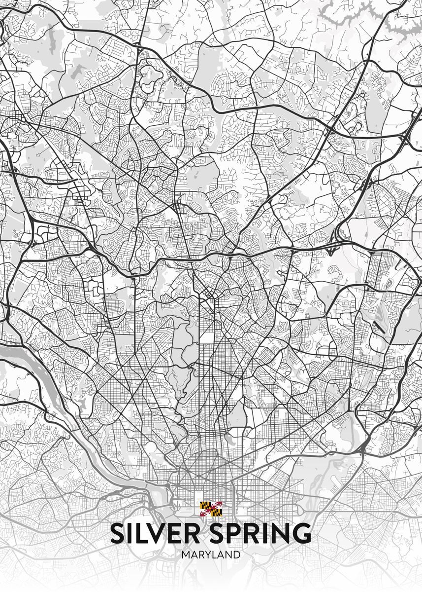 'Silver Spring MD' Poster, picture, metal print, paint by IMR Designs ...