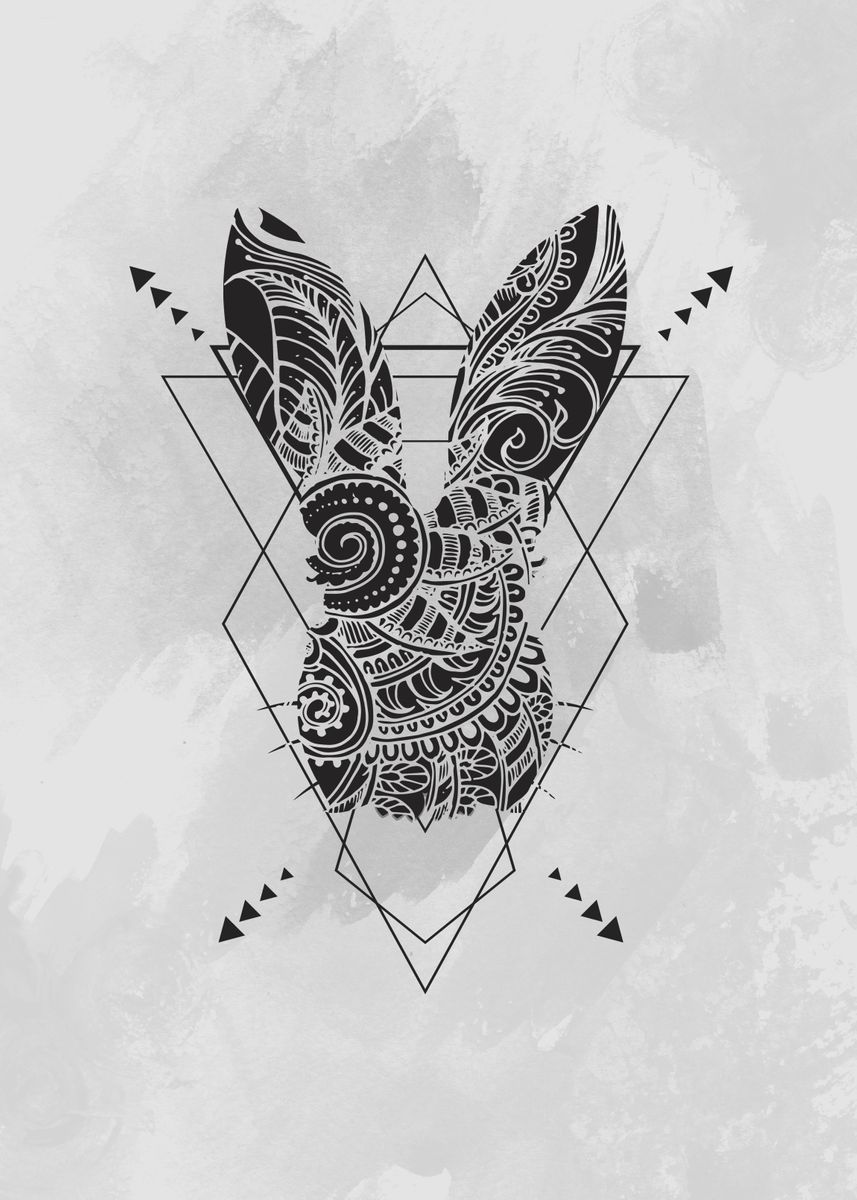 'Rabbit' Poster, picture, metal print, paint by AndrejZT | Displate