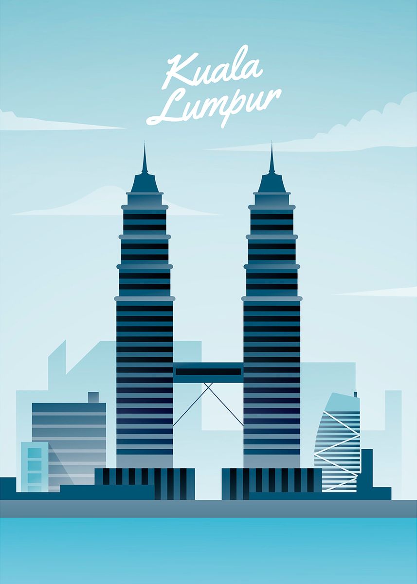 'Kuala Lumpur ' Poster, picture, metal print, paint by Designersen ...