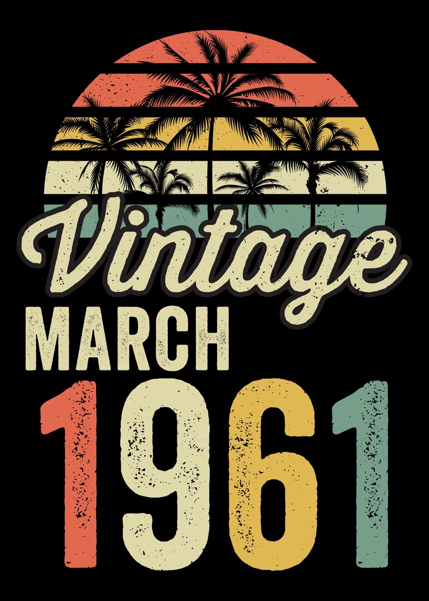 'Vintage March 1951' Poster, picture, metal print, paint by Robert ...