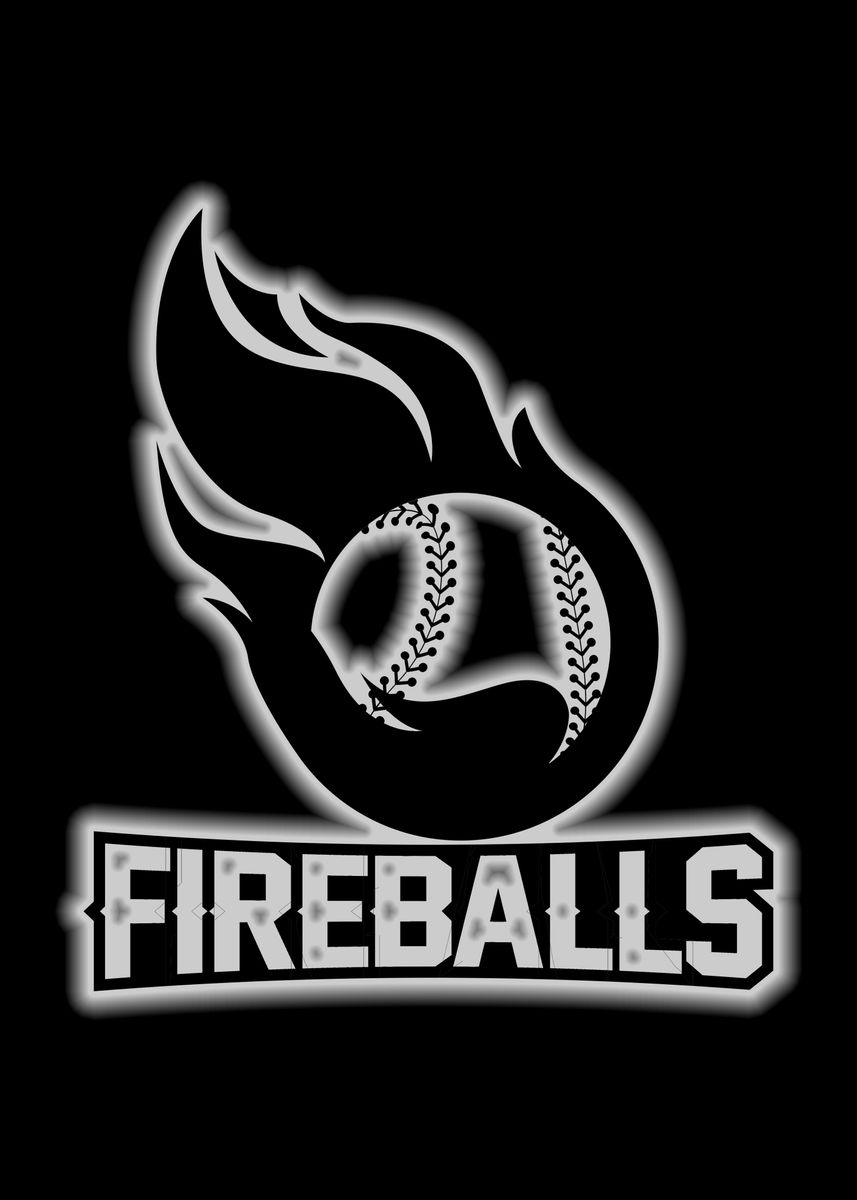 'flame baseball softball ' Poster, picture, metal print, paint by ...