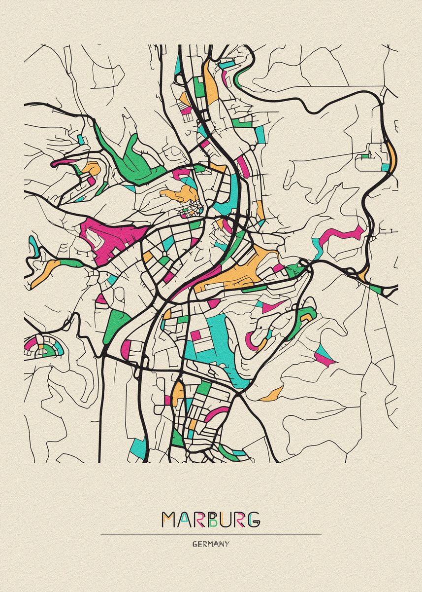 'Marburg Map' Poster by Deniz A. | Displate