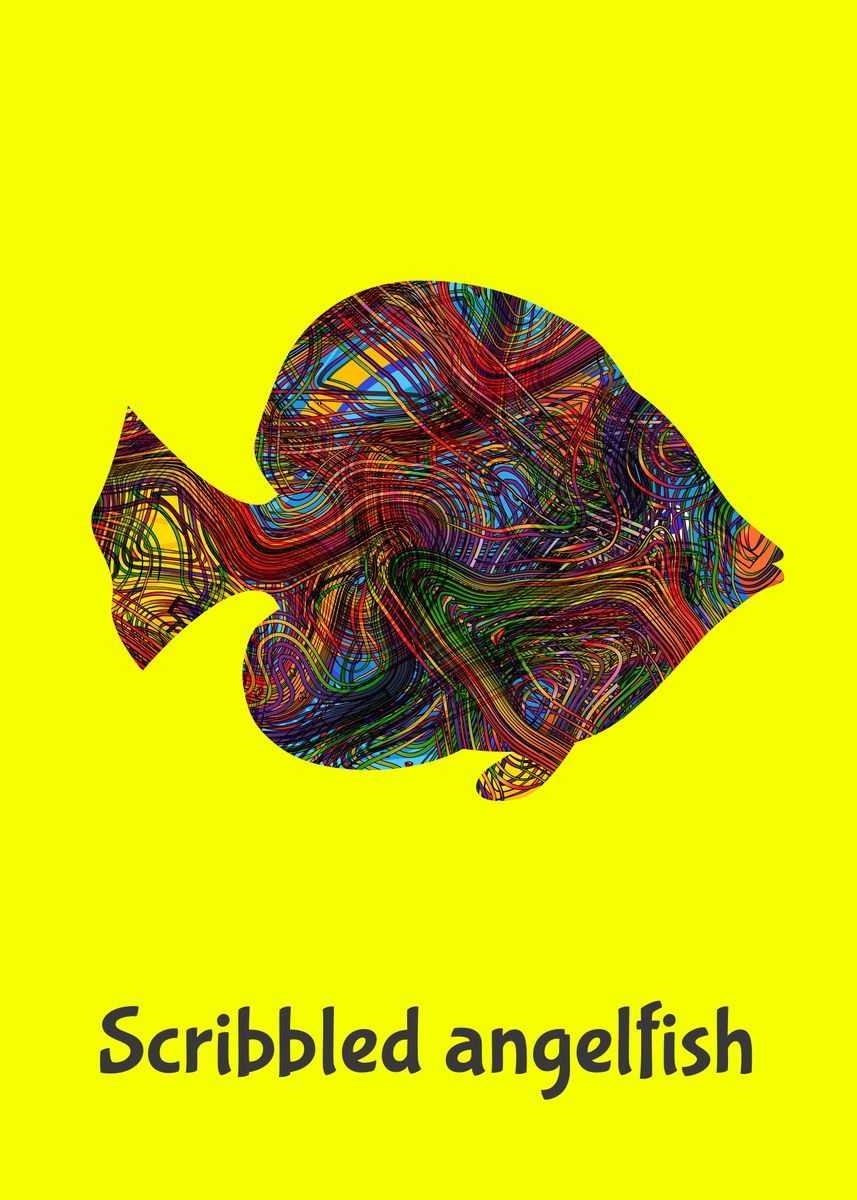 'Angelfish ' Poster, picture, metal print, paint by CullenLegros | Displate