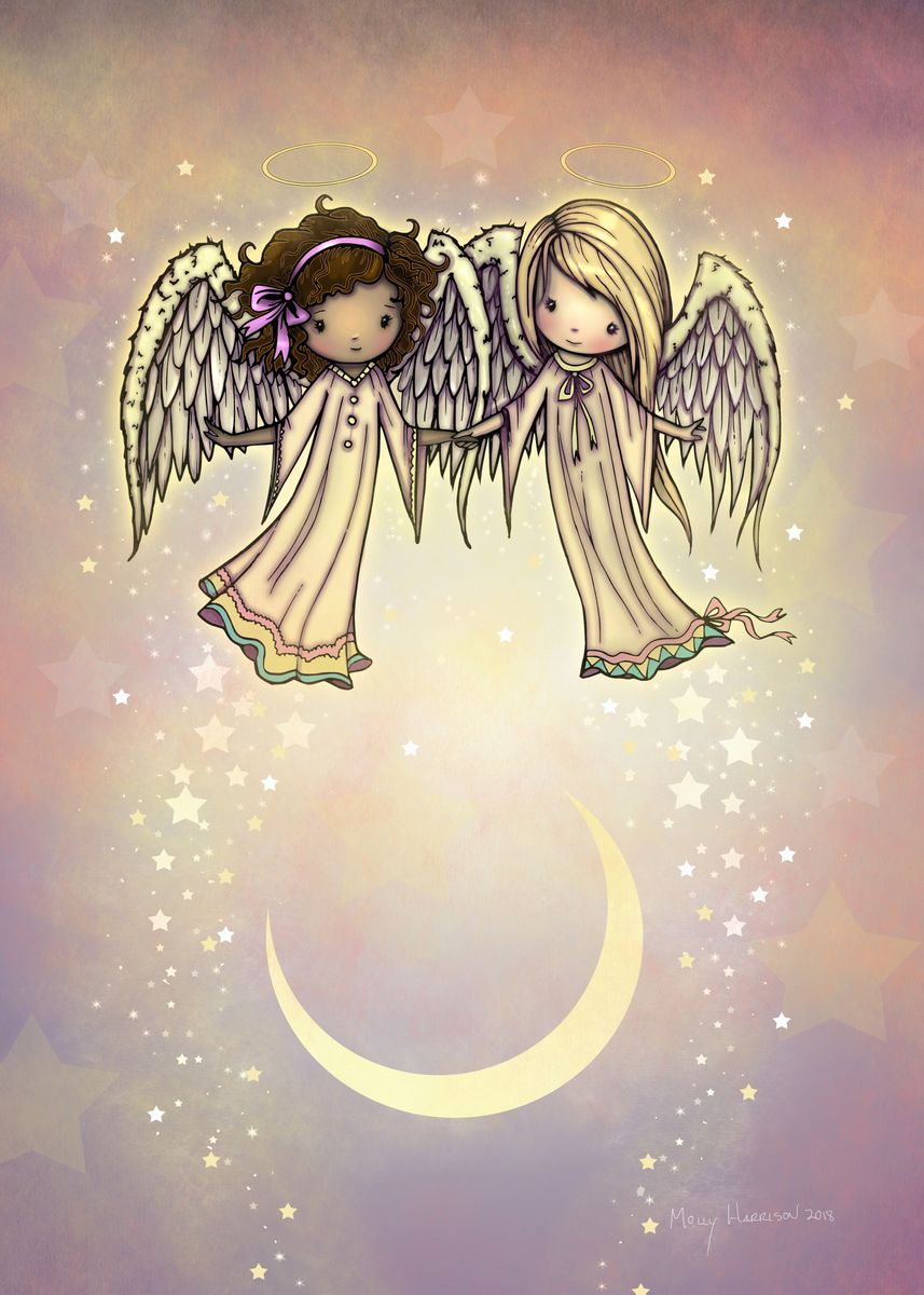 'Angel Friends' Poster, picture, metal print, paint by Molly Harrison ...