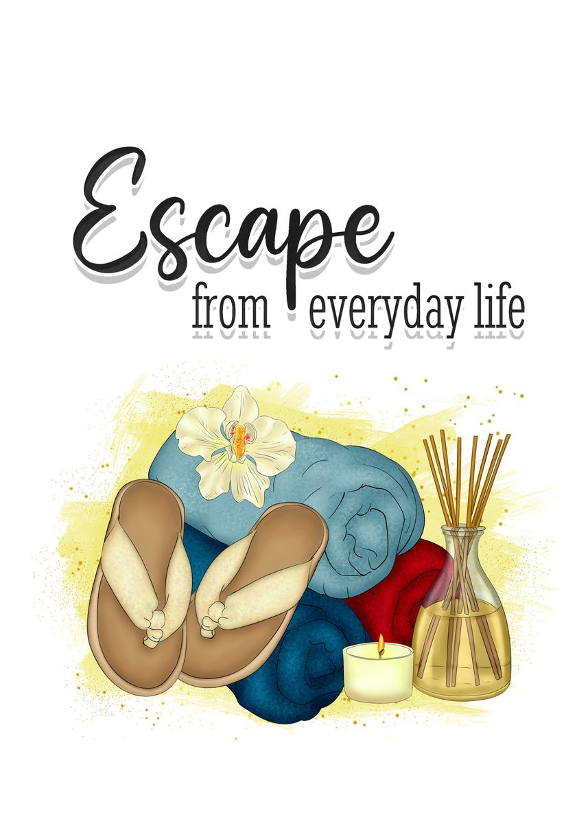 'Escape from everyday life' Poster, picture, metal print, paint by ...