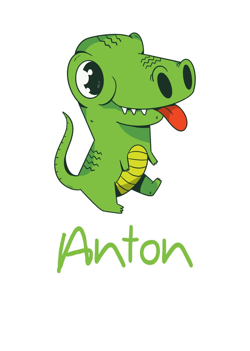 'Anton boy name gift for' Poster, picture, metal print, paint by ...