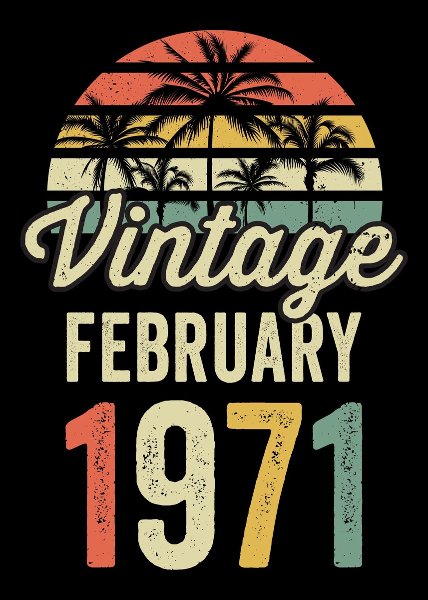 'Vintage February 1961' Poster, picture, metal print, paint by Robert ...
