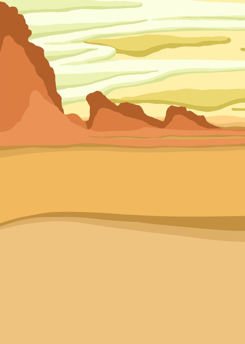 'Golden Sand' Poster, picture, metal print, paint by illustrariz | Displate