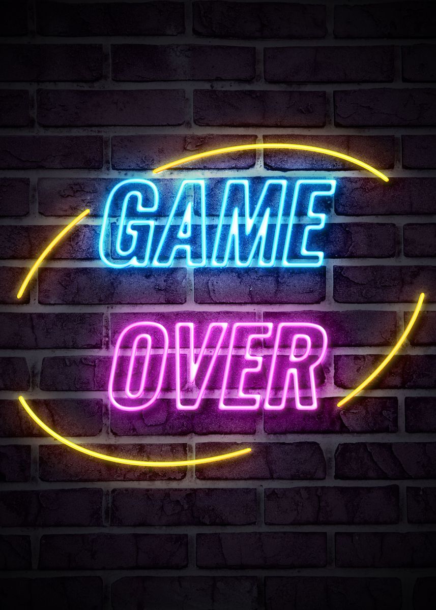 'GAME OVER' Poster, picture, metal print, paint by RETRO VINTAGE | Displate
