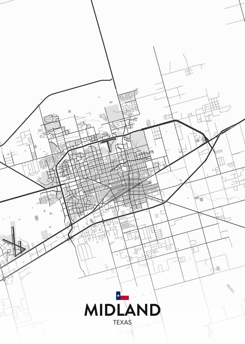 'Midland TX' Poster, picture, metal print, paint by IMR Designs | Displate