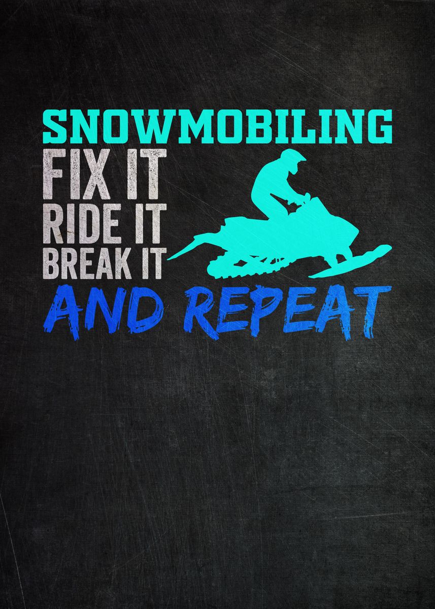 'Snowmobiling' Poster, picture, metal print, paint by PosterWorld ...