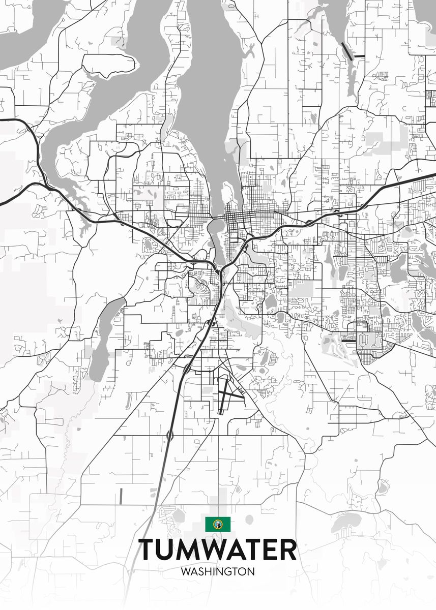 'Tumwater WA' Poster, picture, metal print, paint by IMR Designs | Displate