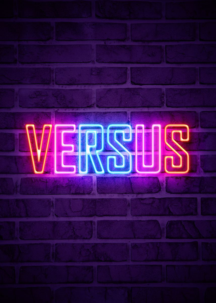 'VERSUS' Poster, picture, metal print, paint by RETRO VINTAGE | Displate