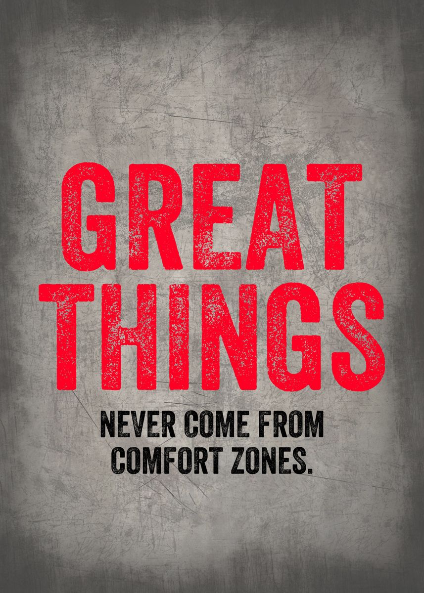 'GREAT THINGS RED' Poster, picture, metal print, paint by Atomic ...