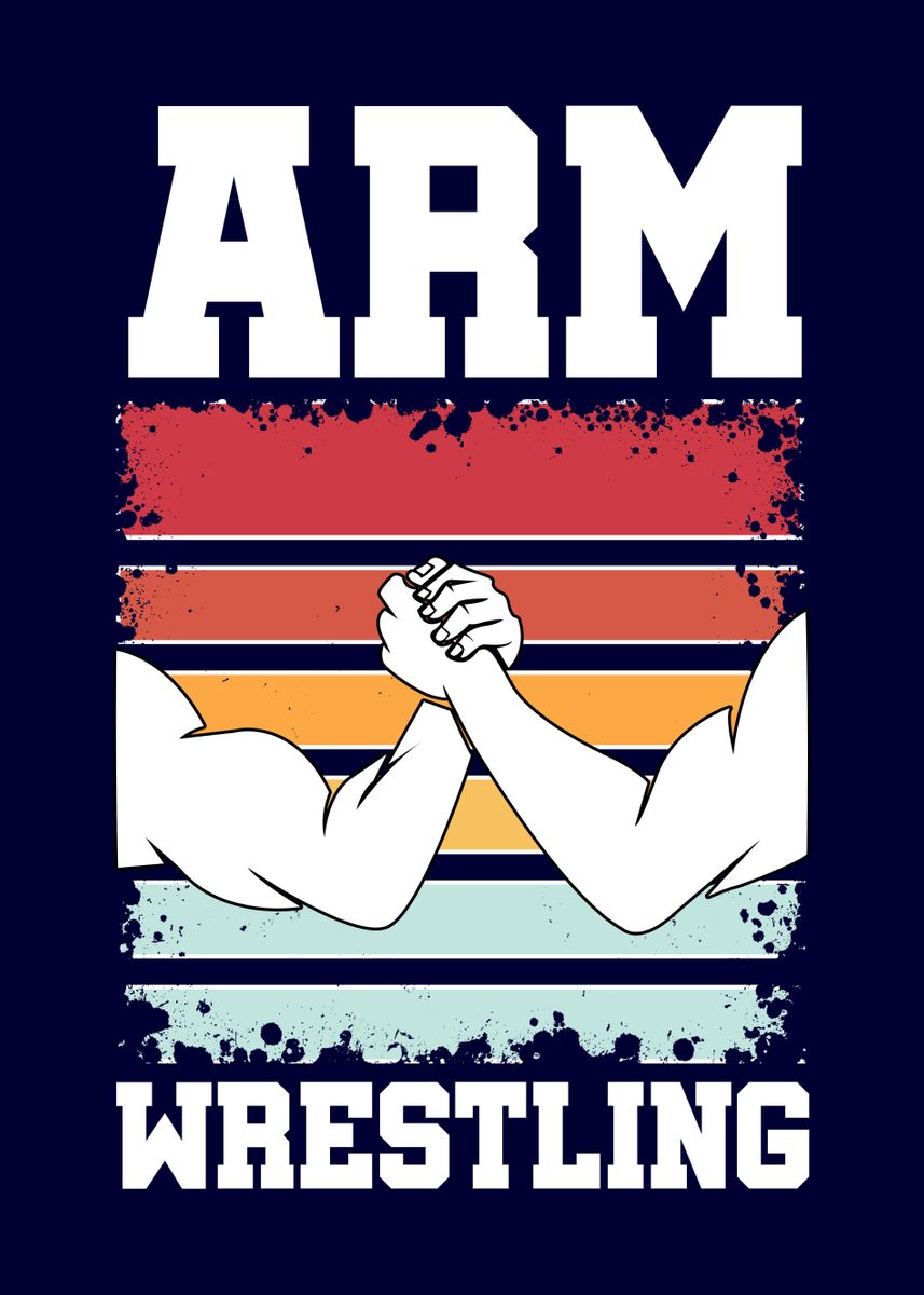 'Arm Wrestling Vintage' Poster, picture, metal print, paint by Martin ...