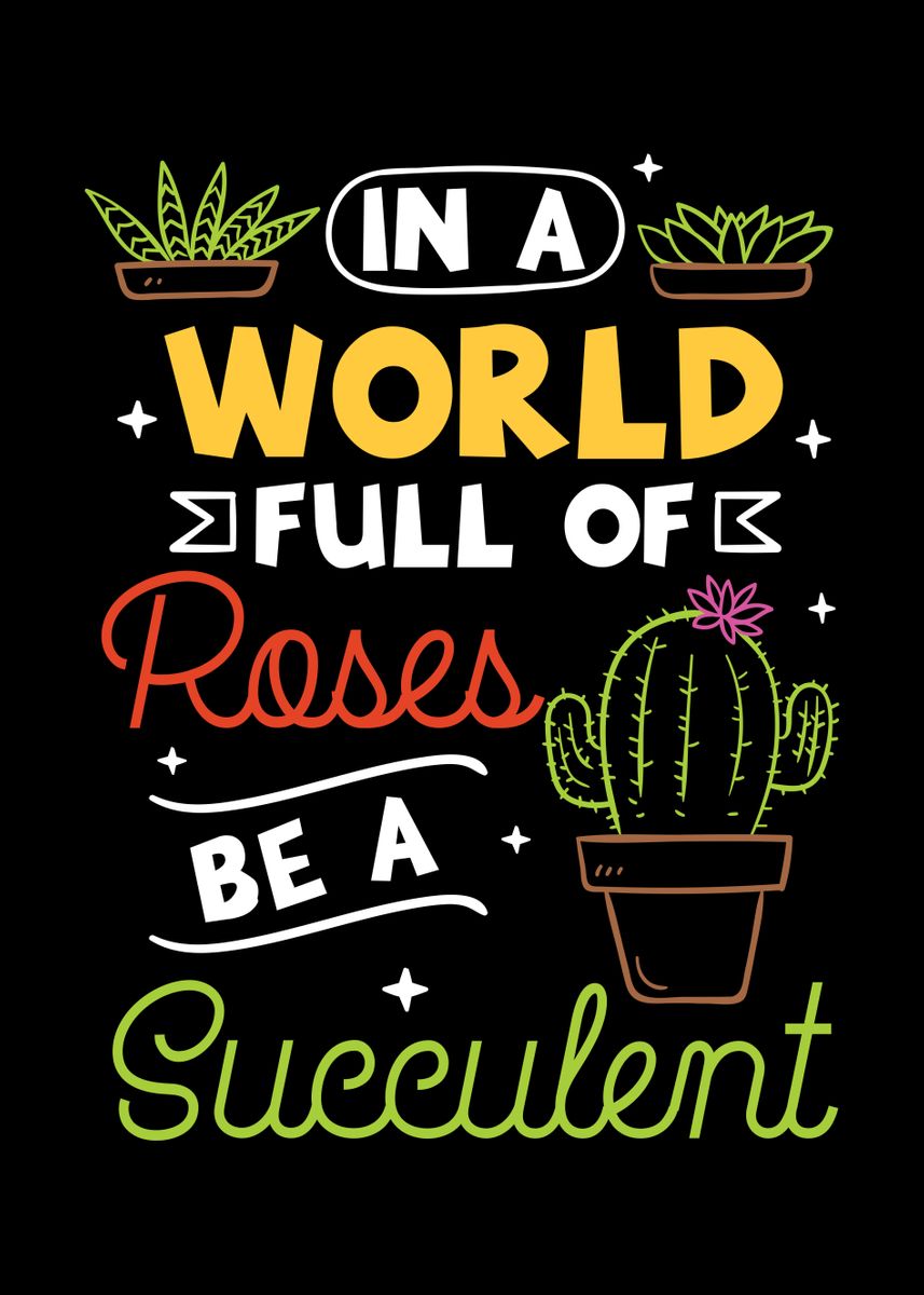 'Succulant Plants' Poster, picture, metal print, paint by Shiva121 ...