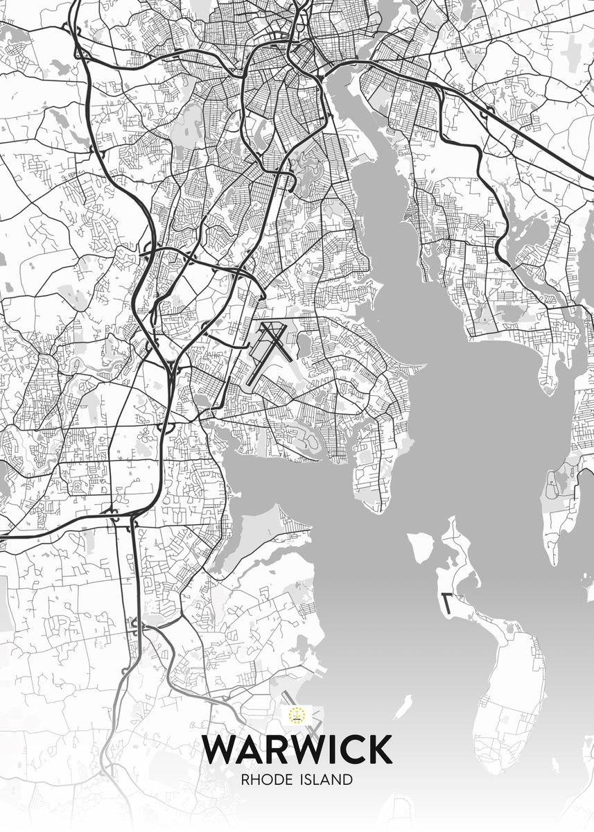 'Warwick RI' Poster, picture, metal print, paint by IMR Designs | Displate