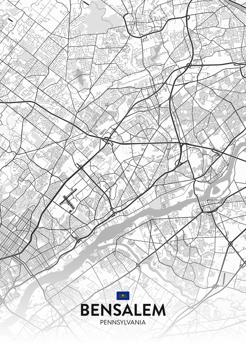 'Bensalem PA' Poster, picture, metal print, paint by IMR Designs | Displate