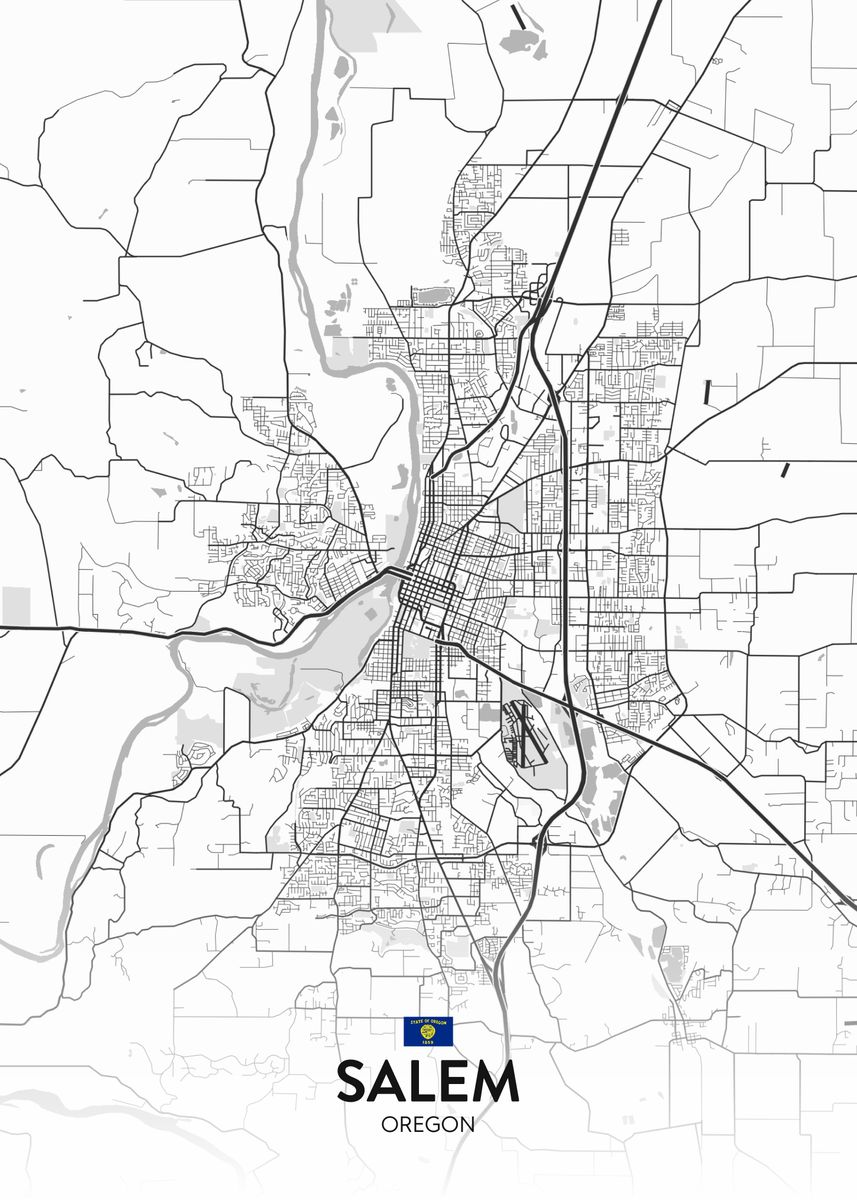 'Salem OR' Poster, picture, metal print, paint by IMR Designs | Displate